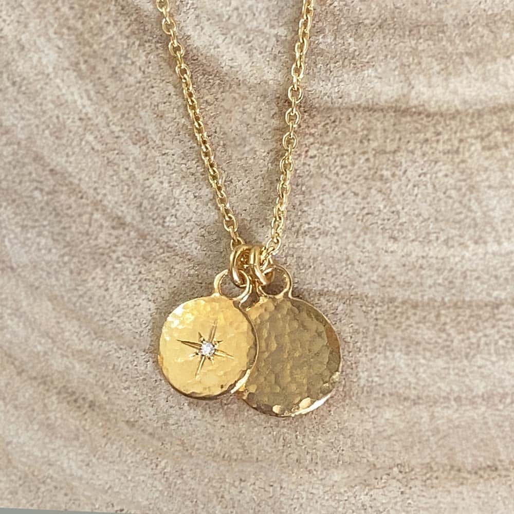 Star Set Diamond Double Disc Necklace - Alexis Dove Jewellery